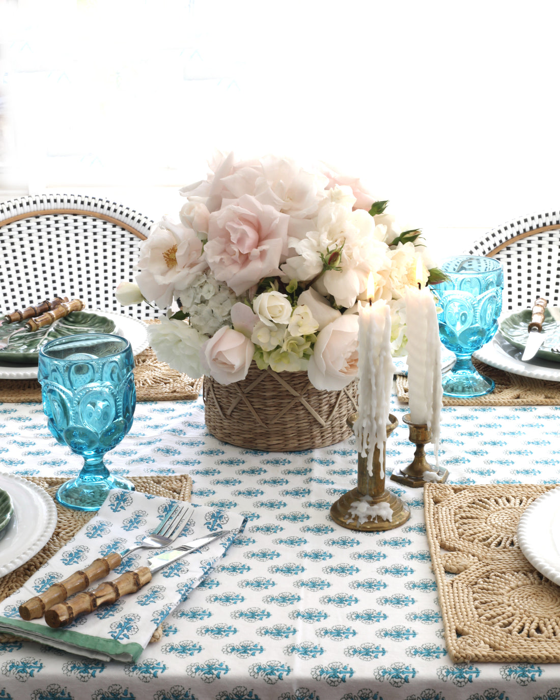Blue and Green Talelayo Print Cloth Tablecloth | August Table – August ...